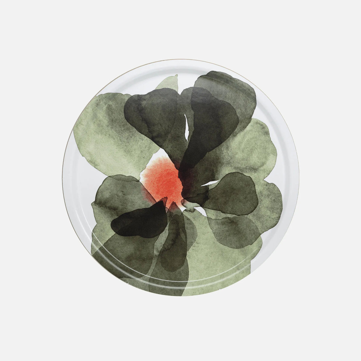 Valssi tray 46 cm White forest green tomato red — Studio Pazo