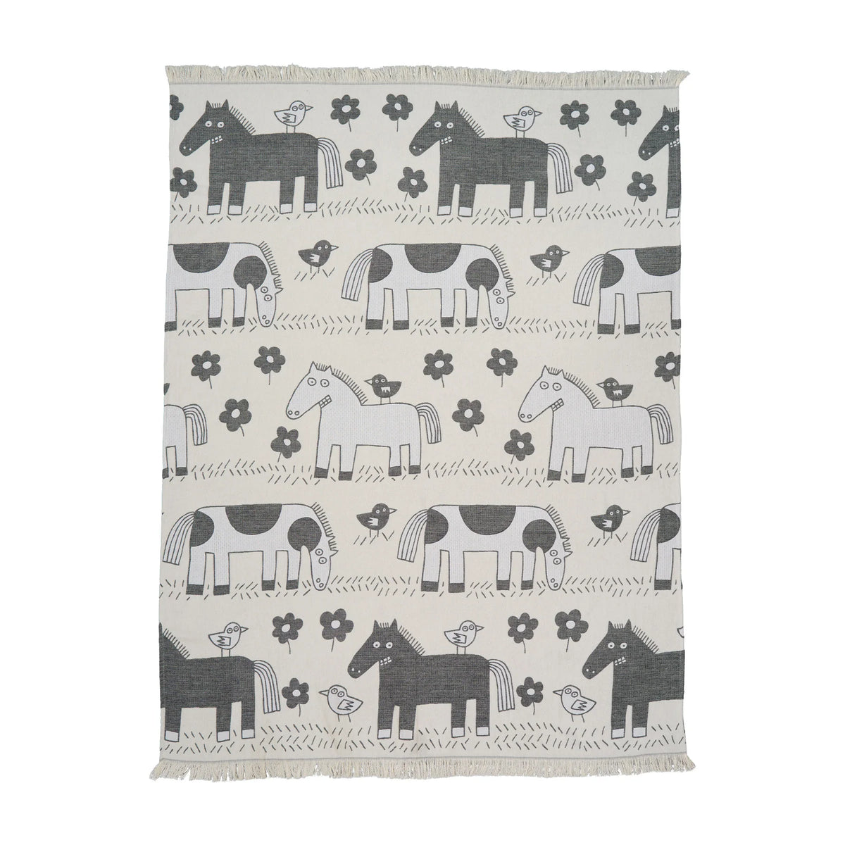 Blanket Horse Throw Black & White — Studio Pazo