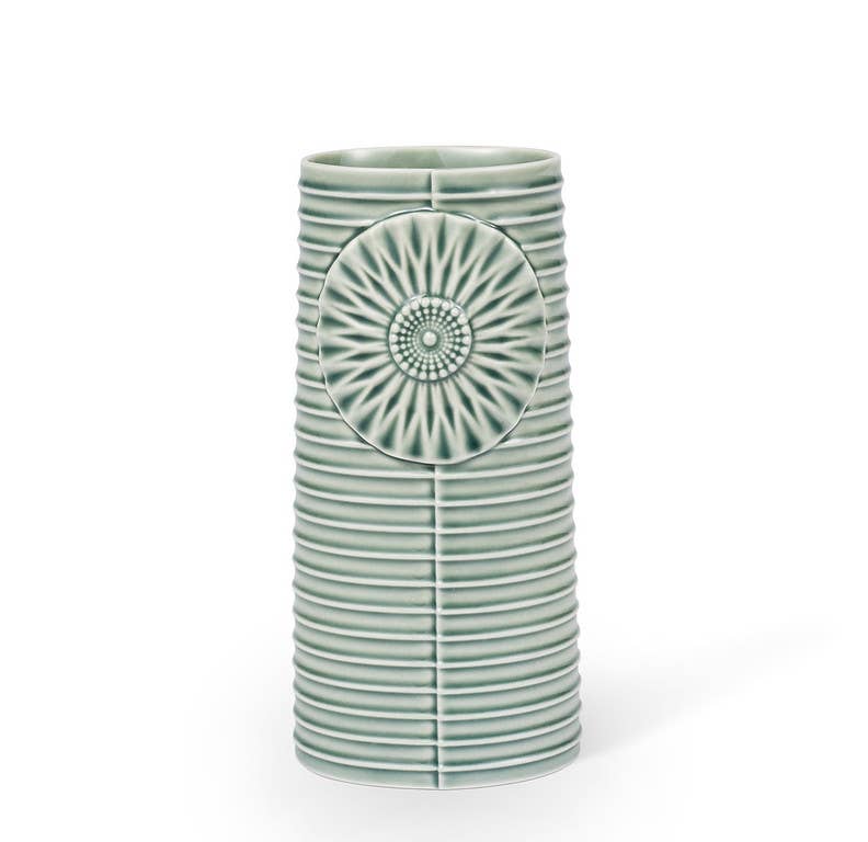 Pipanella Lines Oval green vase — Studio Pazo