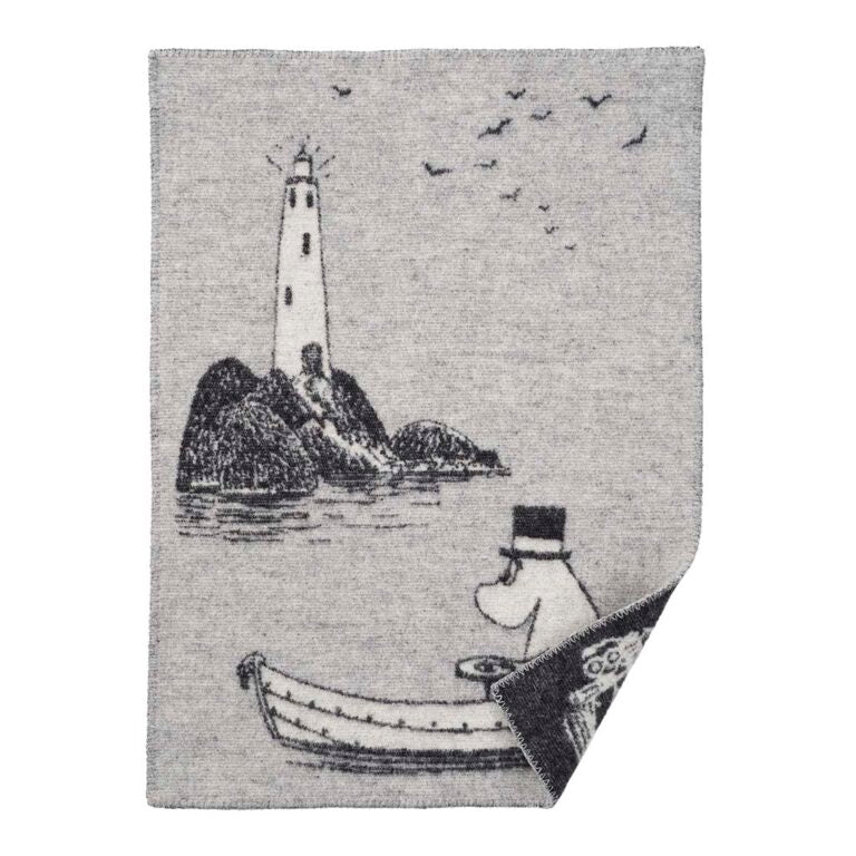 Blanket wool 65x90cm - Moomin at Sea Grey — Studio Pazo